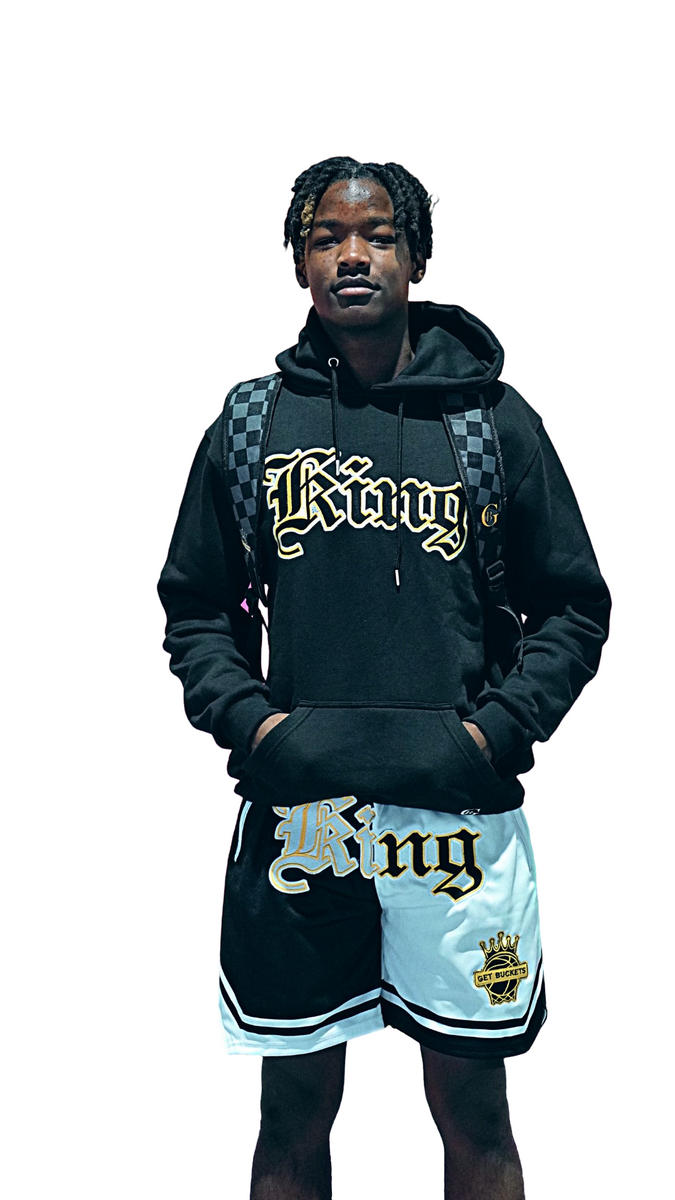 KING BUCKETS Embroidered Black Hoodie – Get Buckets Showcase